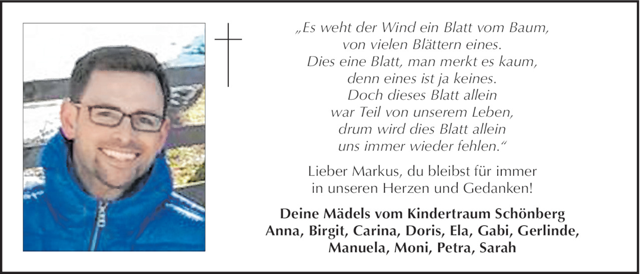 Traueranzeige von Markus Singer vom 06.07.2020 | Tiroler Tageszeitung