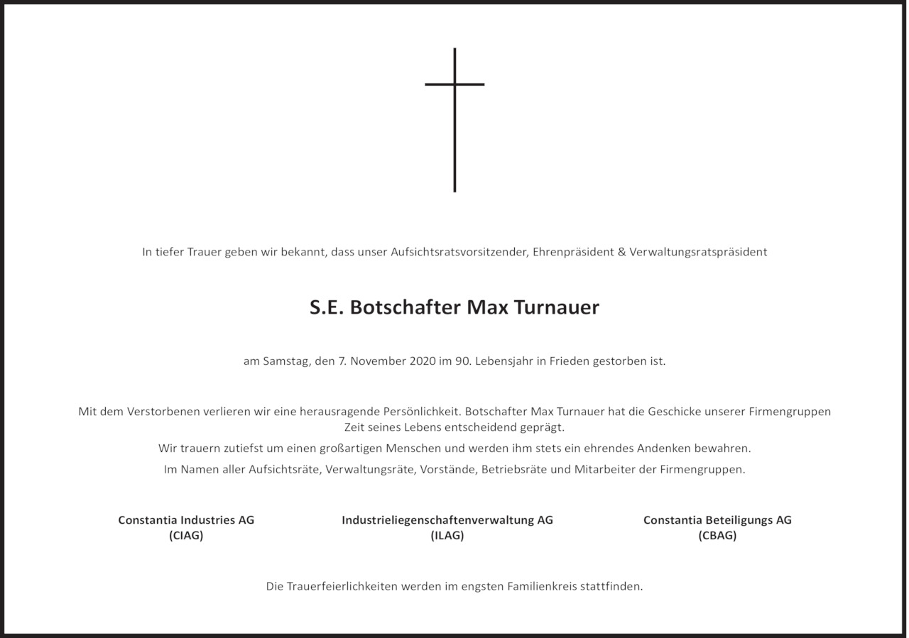 Traueranzeige von Max Turnauer vom 07.11.2020 | Tiroler Tageszeitung