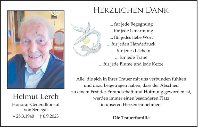 Danksagung von Helmut Lerch vom 06.09.2023 | Tiroler Tageszeitung