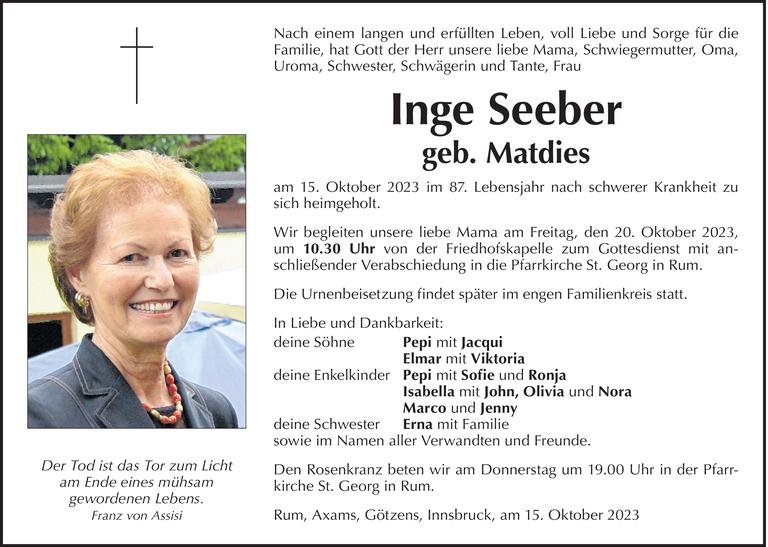 undefined von Inge Seeber vom 15.10.2023 | Tiroler Tageszeitung