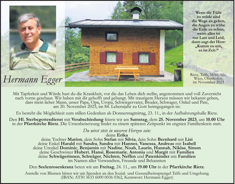 undefined von Hermann Egger vom 20.11.2023 | Tiroler Tageszeitung