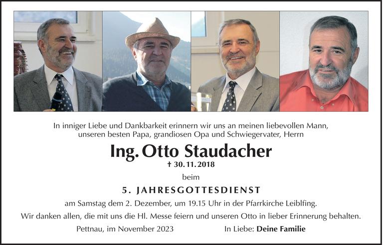 Traueranzeige von Otto Staudacher vom 30.11.2018 | Tiroler Tageszeitung