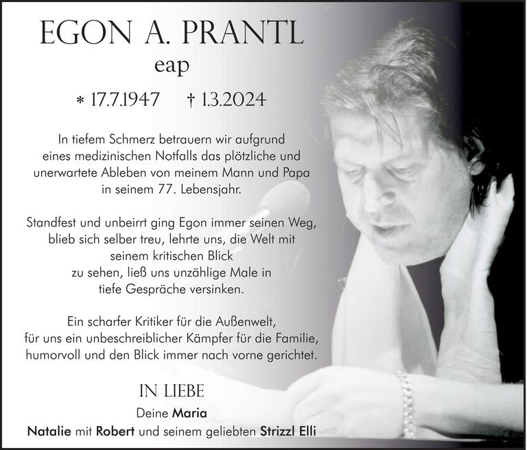Traueranzeige von Egon A. Prantl vom 01.03.2024 | Tiroler Tageszeitung