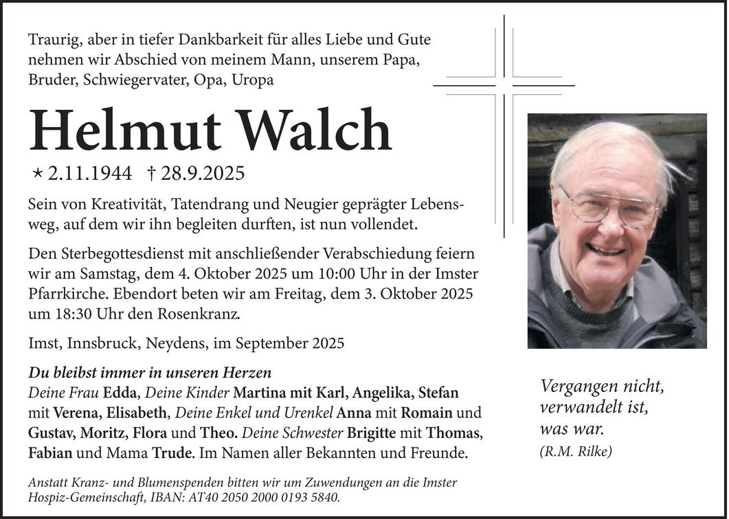 Aktuelle Traueranzeigen | Tiroler Tageszeitung